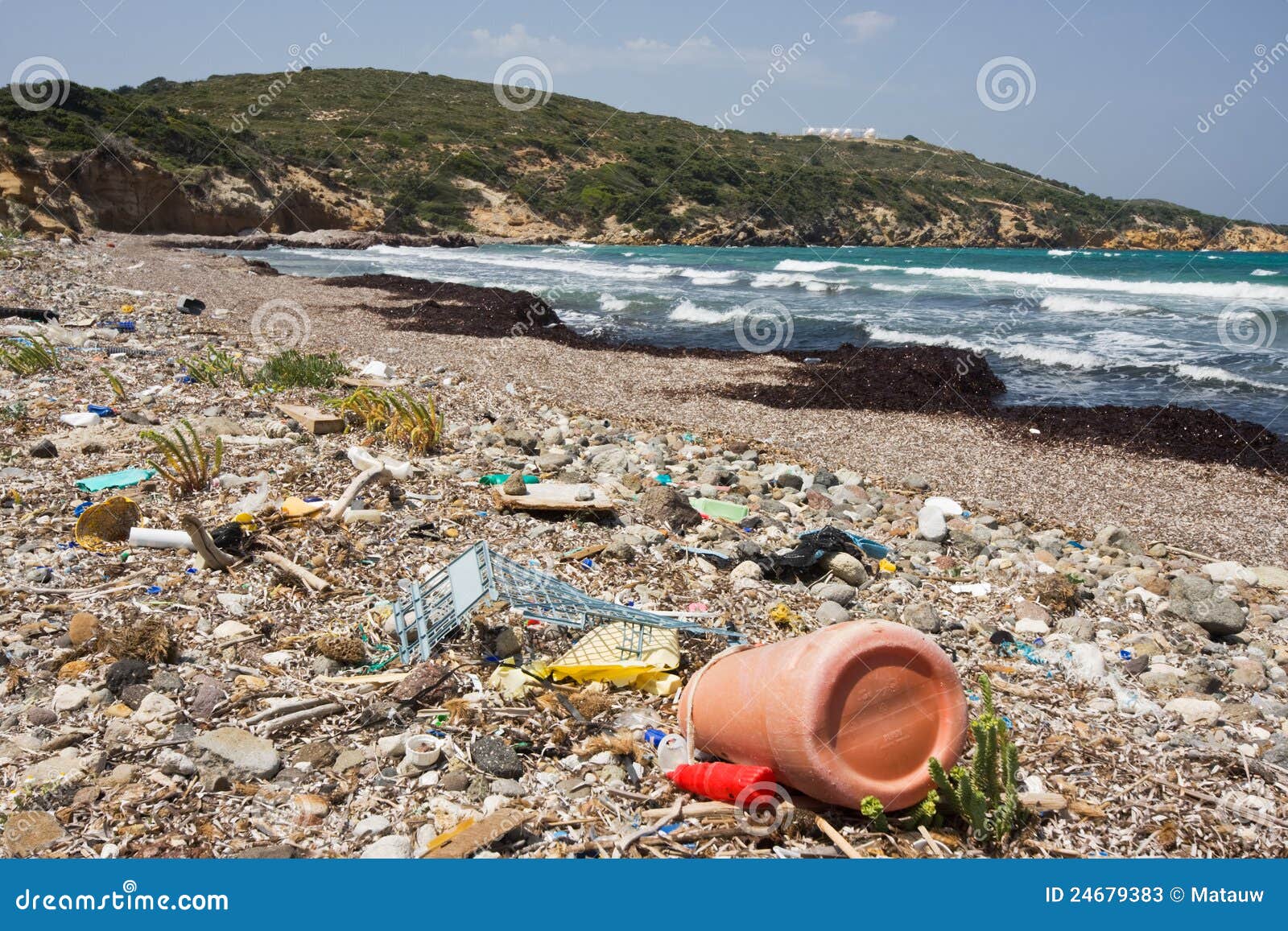 Garbage on a beach stock image. Image of ashore, plastic - 24679383
