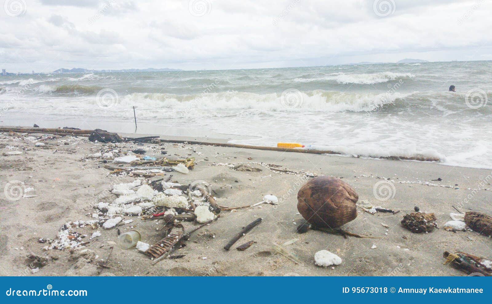 Garbage on beach stock photo. Image of ecology, environment - 95673018