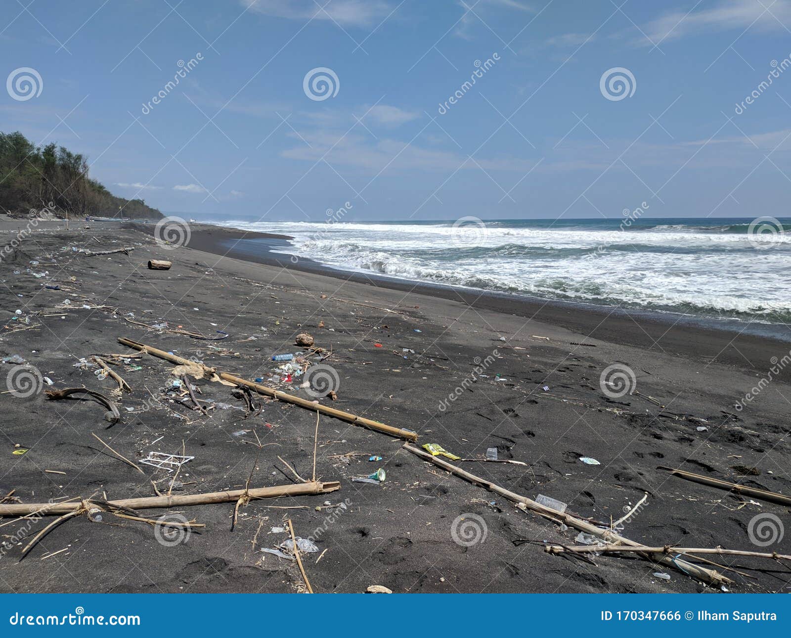 Garbage on the beach. stock photo. Image of dump, global - 170347666