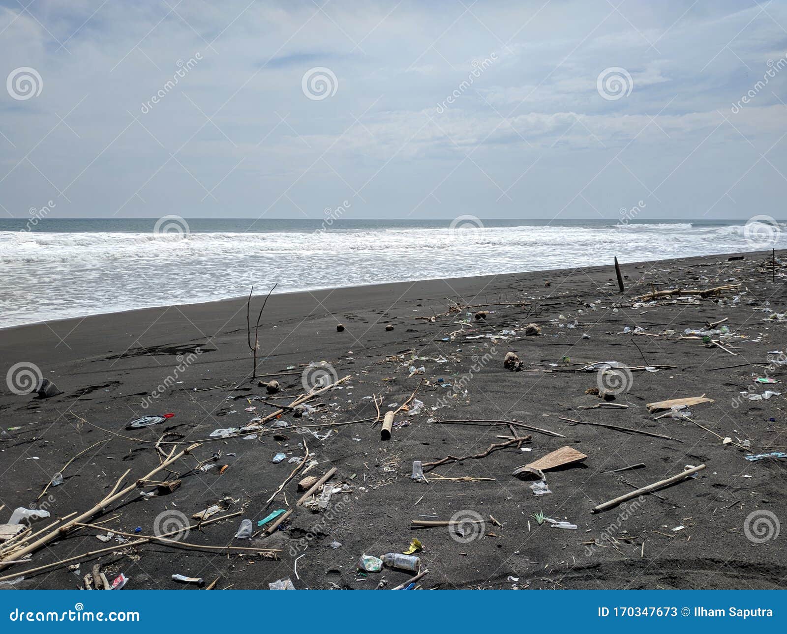 Garbage on the beach. stock image. Image of pollute - 170347673