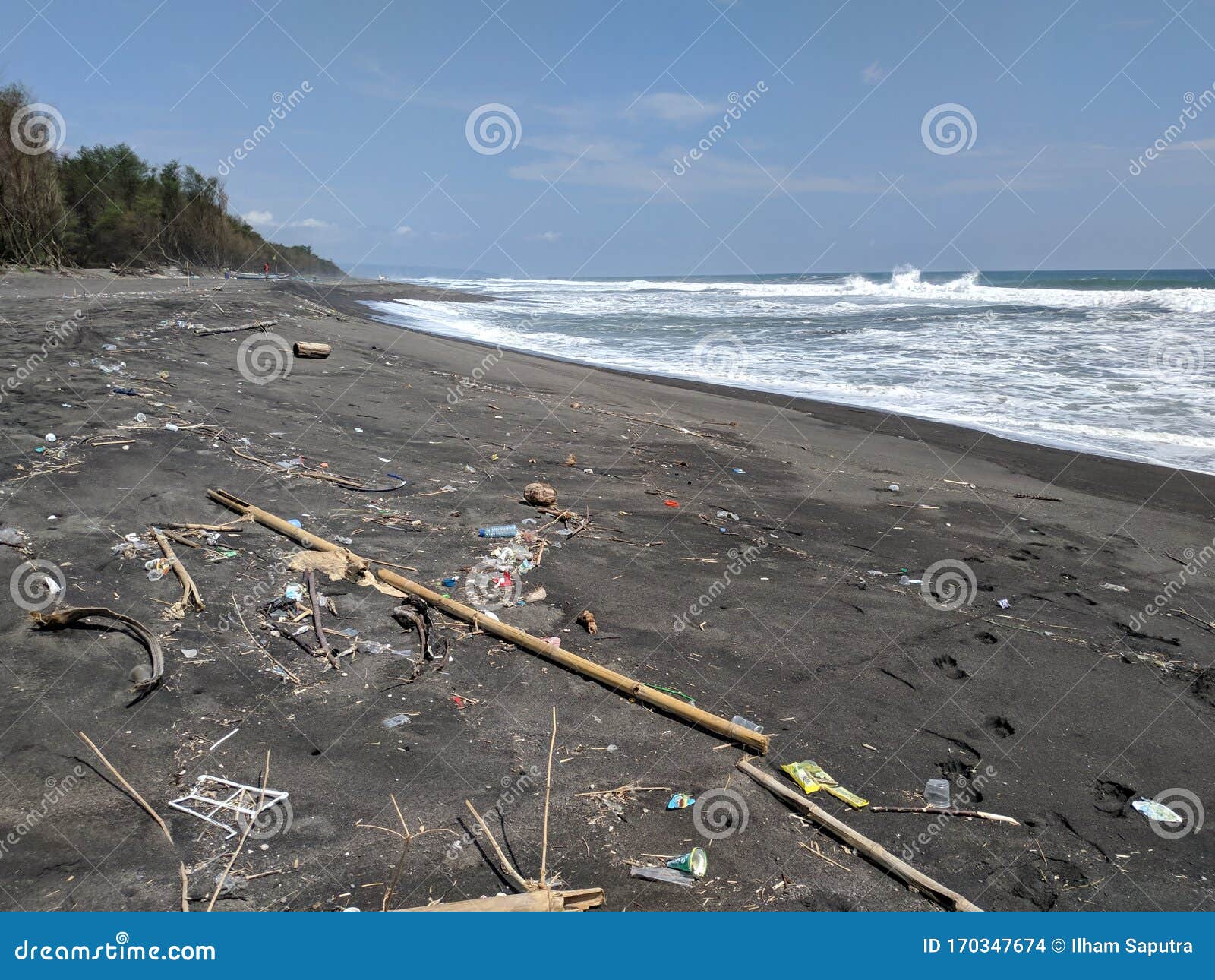Garbage on the beach. stock photo. Image of nature, disaster - 170347674