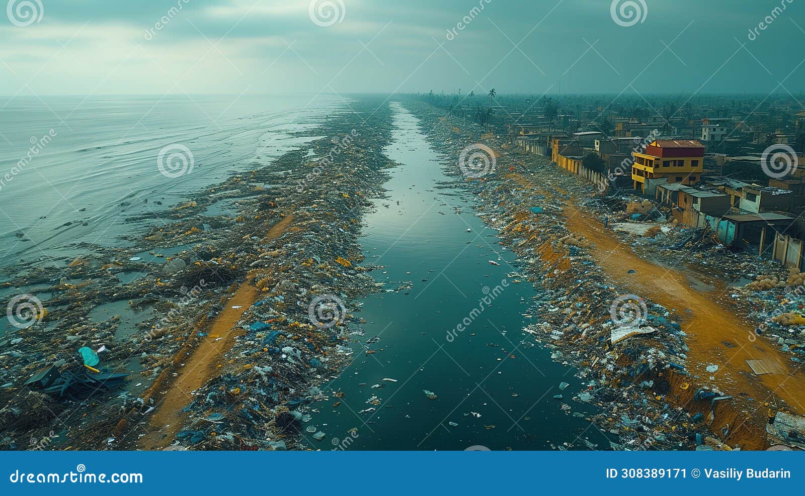 Garbage on Beach, Environmental Pollution in Bali Indonesia. Drops of ...