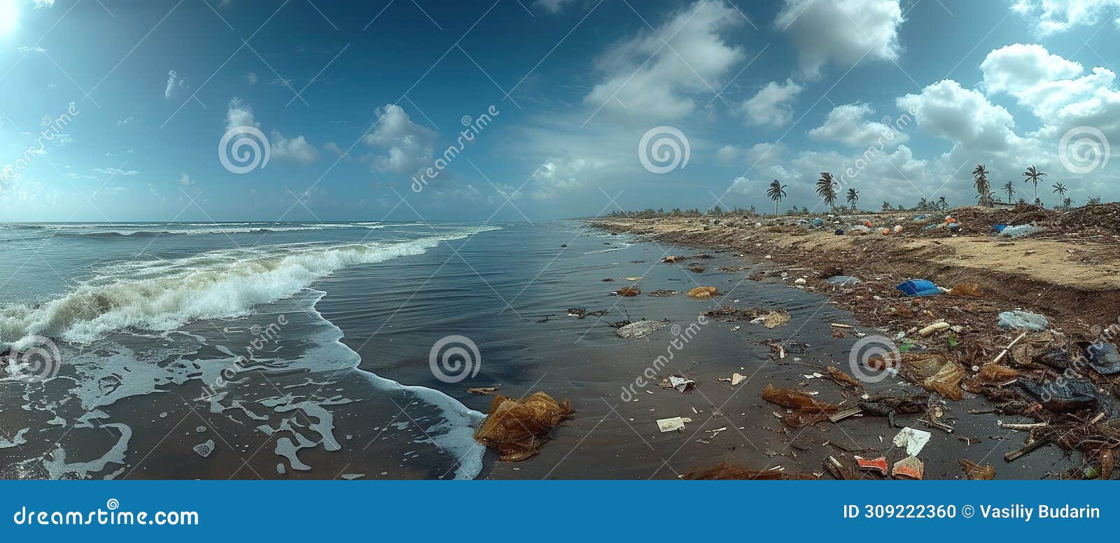 Garbage on Beach, Environmental Pollution in Bali Indonesia. Drops of ...