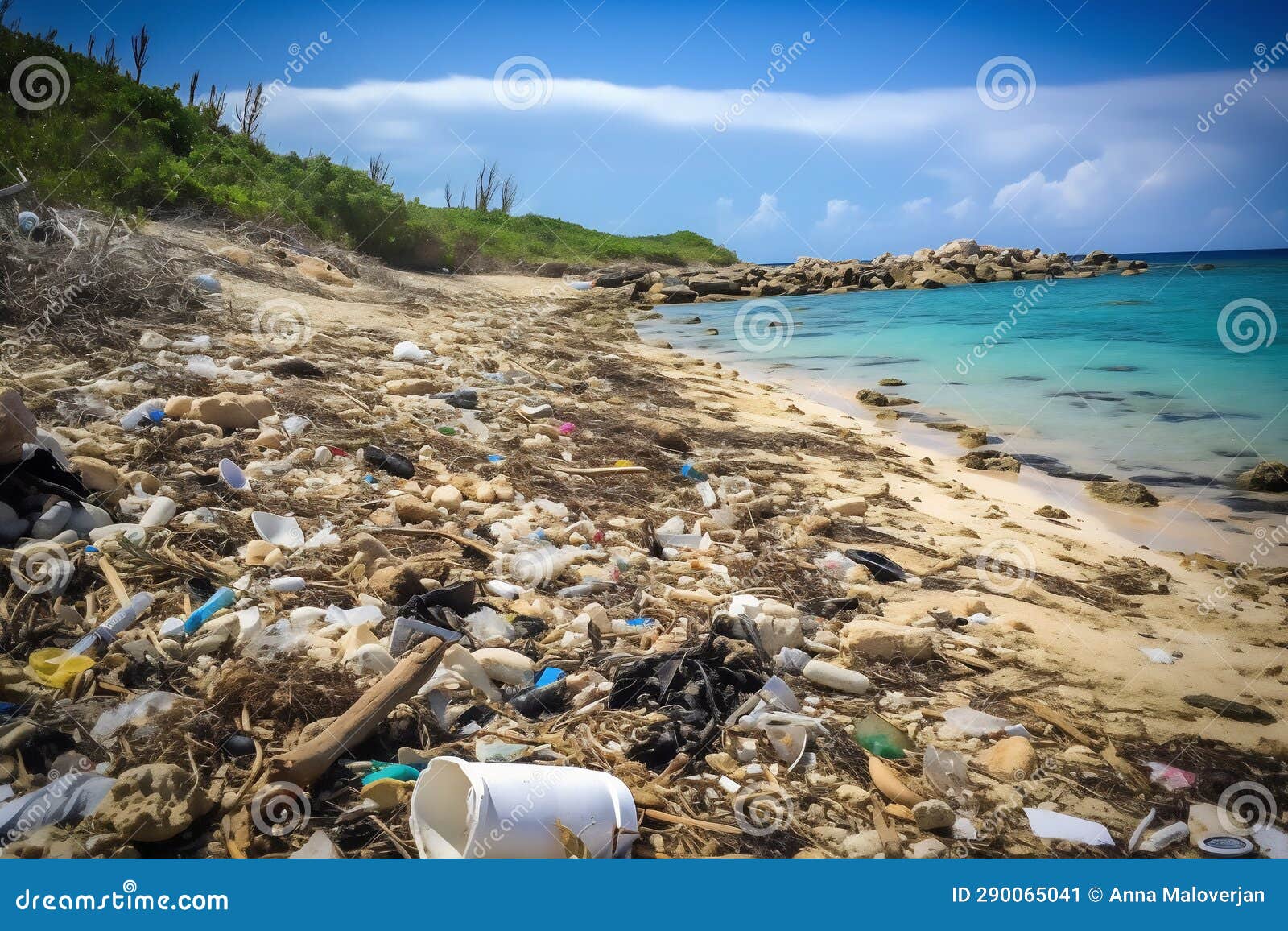 Garbage in the Beach of Ocean Sea Stock Image - Image of ocean, dirty ...