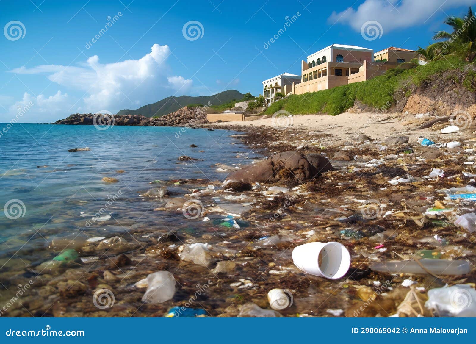 Garbage in the Beach of Ocean Sea Stock Photo - Image of debris ...