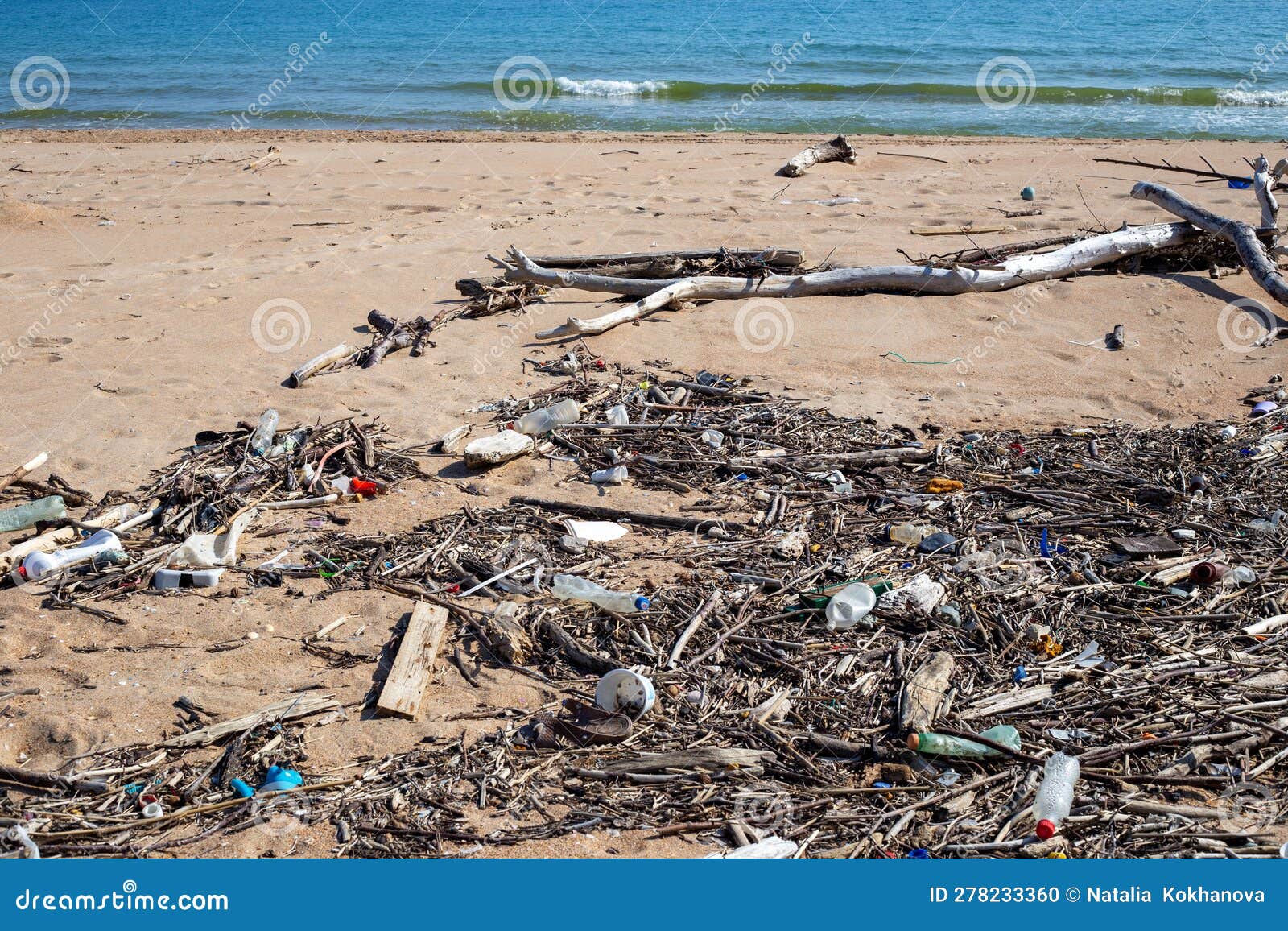 Garbage On Beach, Environmental Pollution In Bali Indonesia. Storm Is ...
