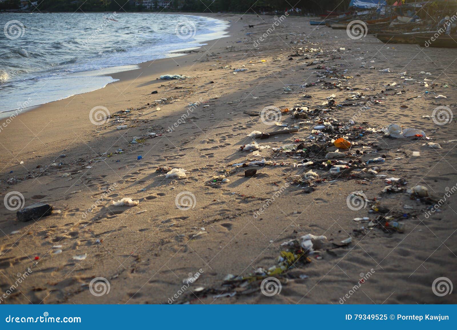 Garbage on beach stock image. Image of thailand, shore - 79349525