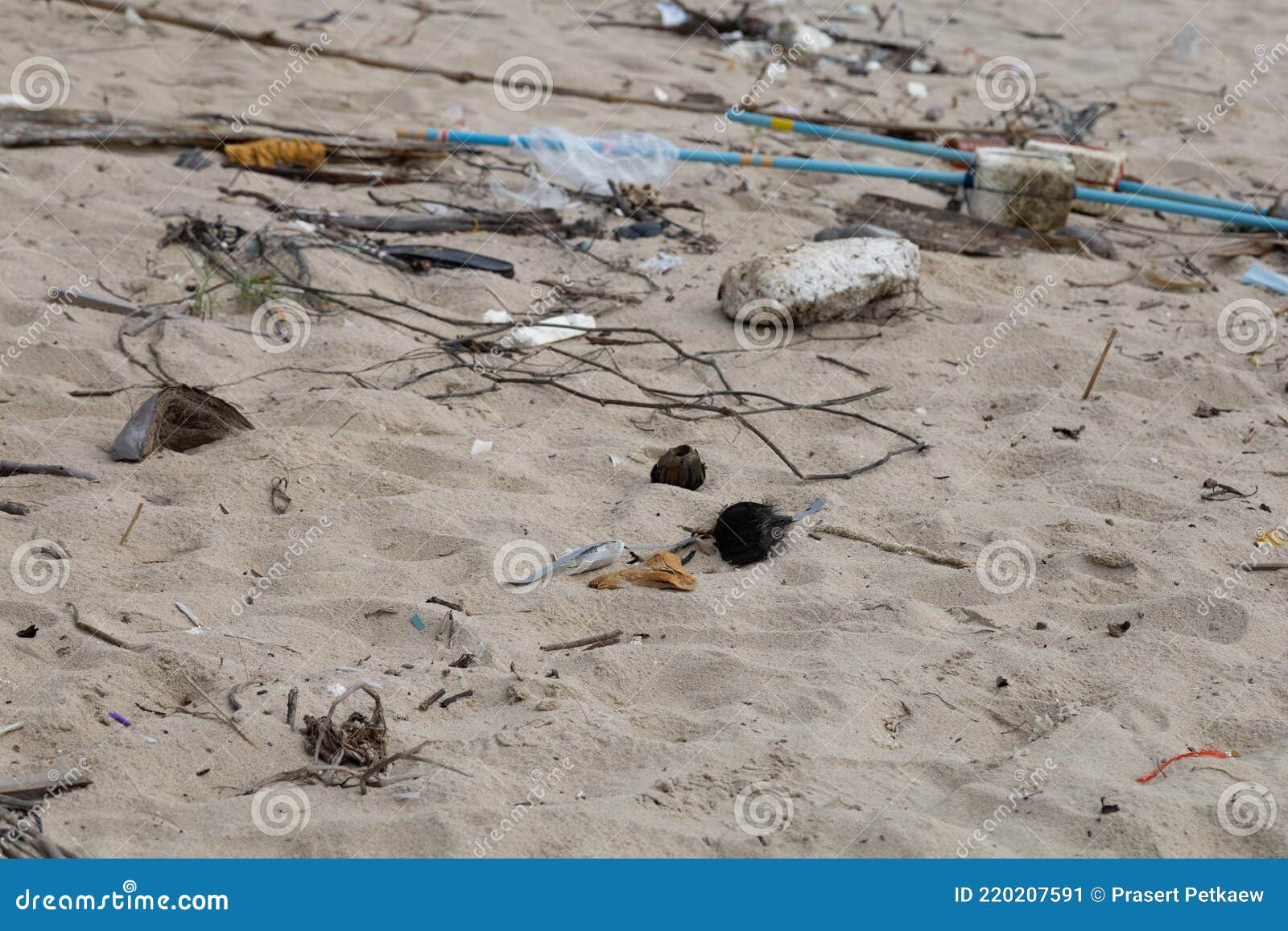 Garbage on the Beach, Trash on the Sandy Beach. Concept Safe the World ...