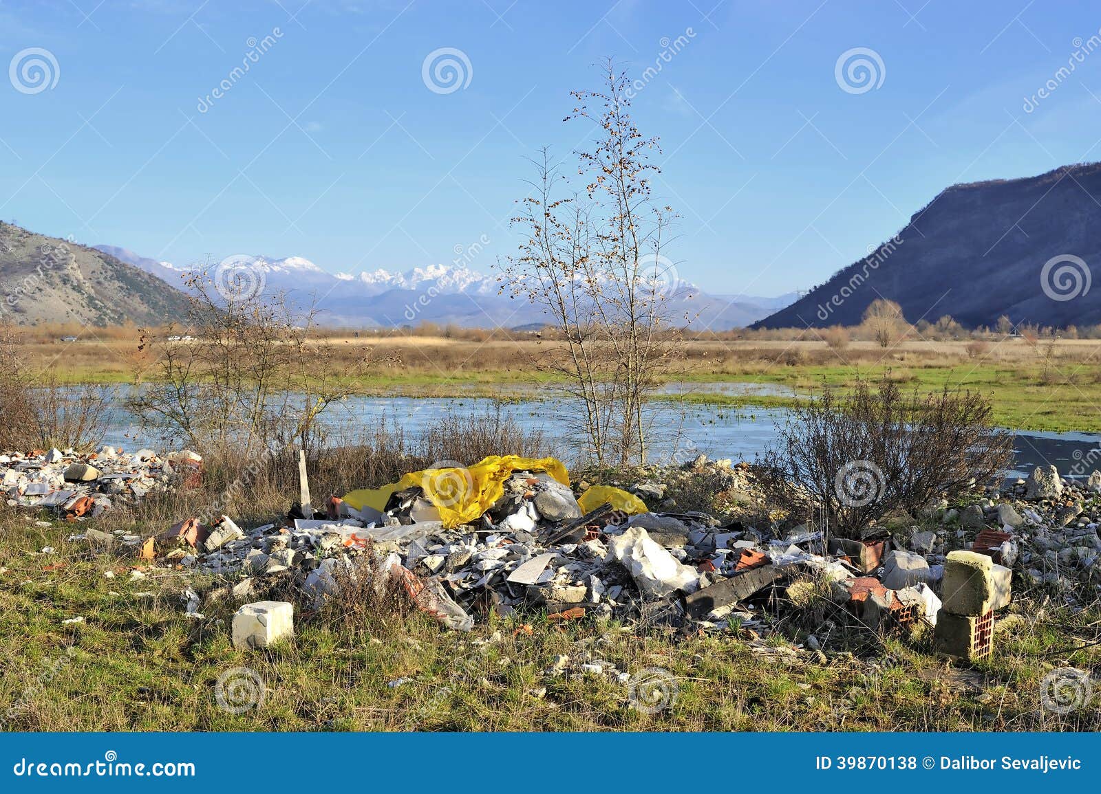 Garbage in Beautiful Natural Landscape Stock Photo - Image of water ...