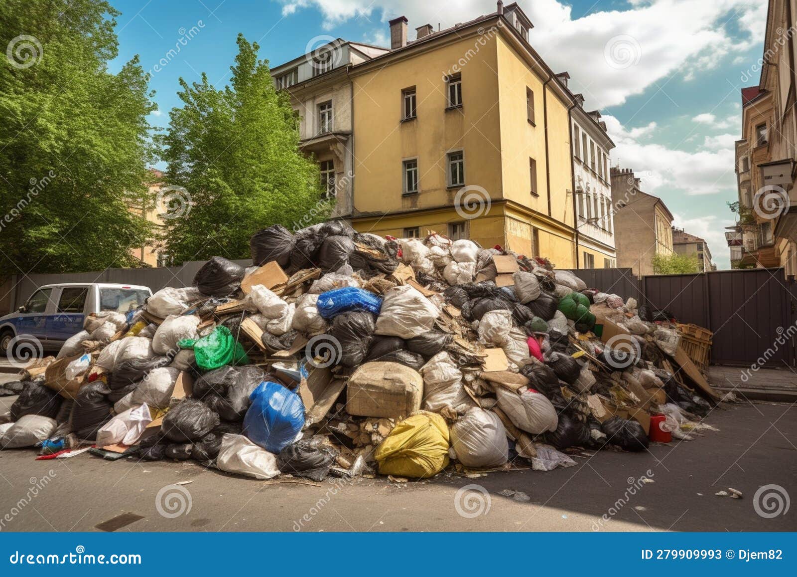 Garbage in the City. Ai Generative. Stock Illustration - Illustration ...
