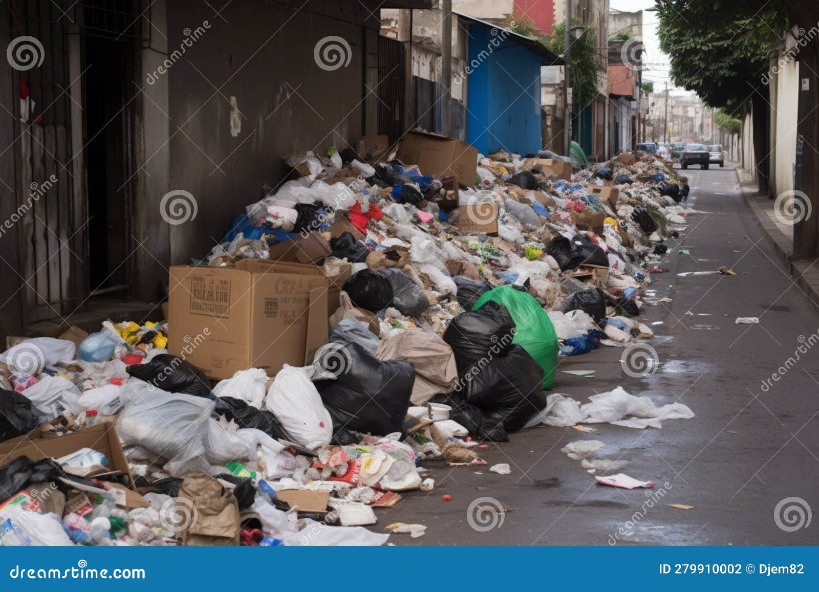 Garbage in the City. Ai Generative. Stock Illustration - Illustration ...