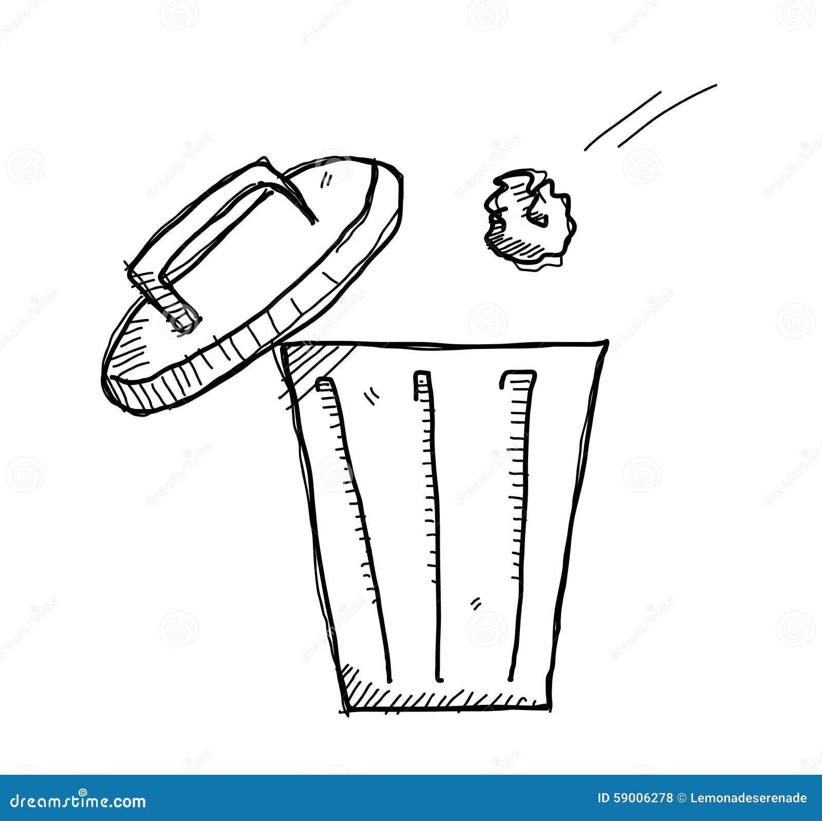 Garbage Bin Doodle stock vector. Illustration of save - 59006278