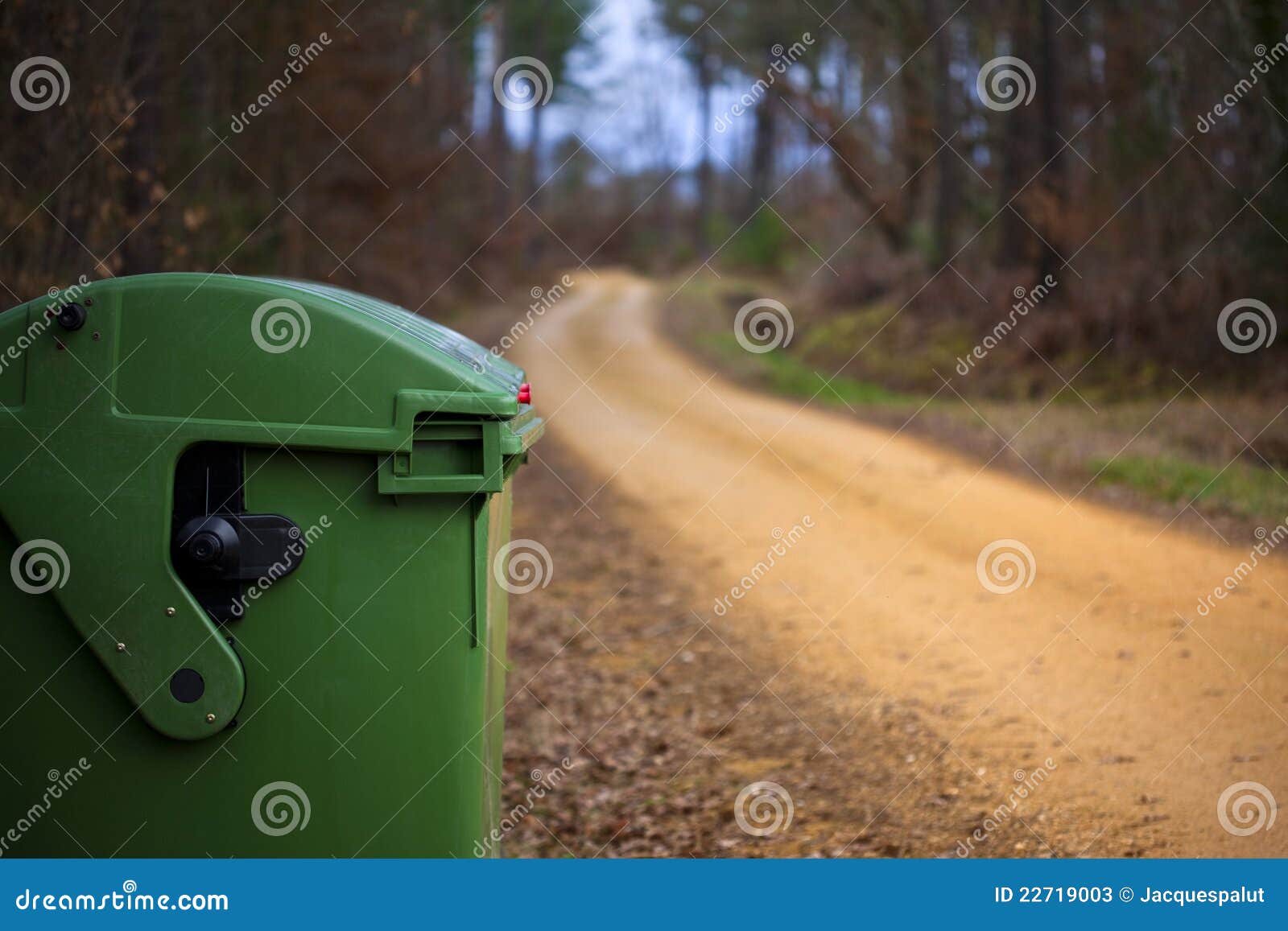 Garbage bin in a forest stock image. Image of plastic - 22719003