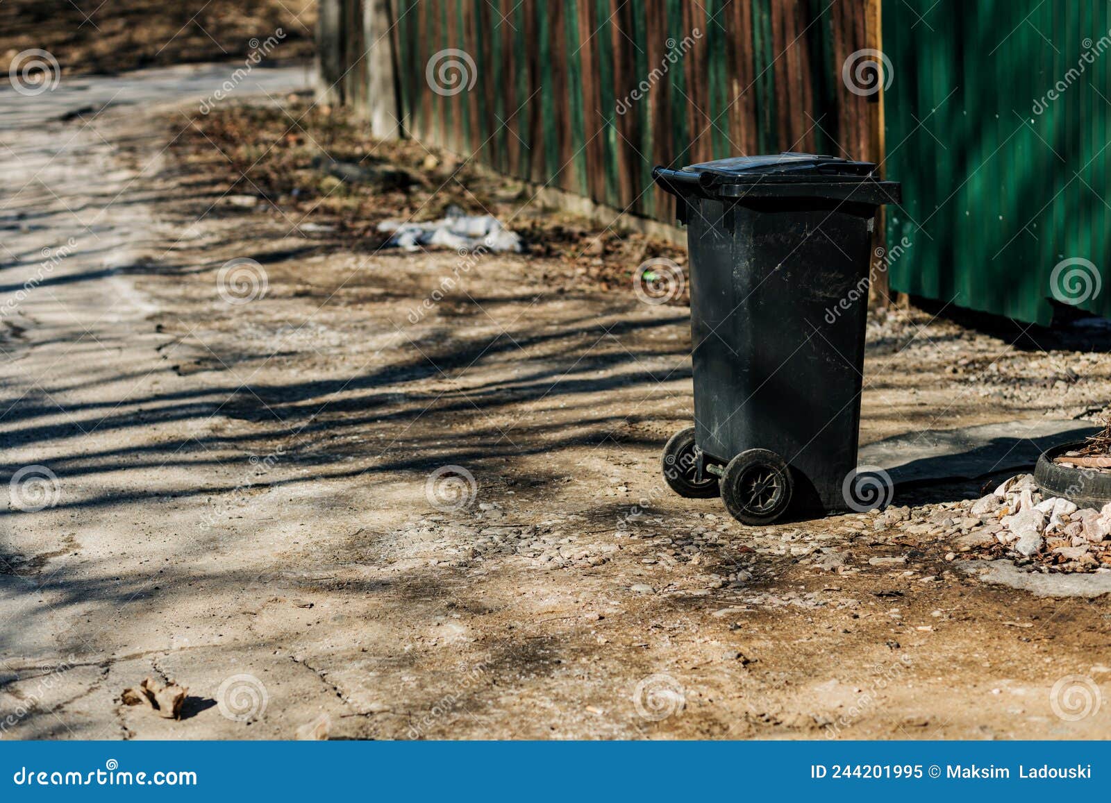 Garbage bin in front stock image. Image of cover, environmental - 244201995