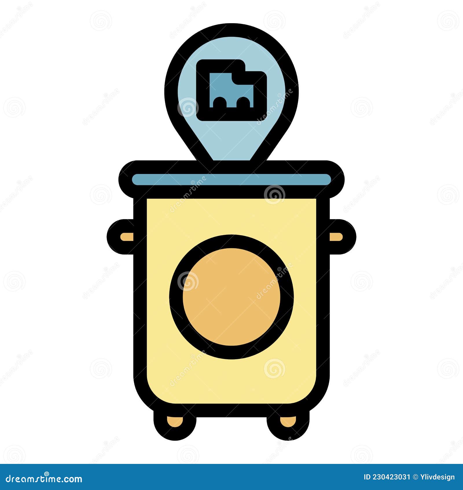 Garbage Bin Front View Icon Color Outline Vector Stock Vector ...