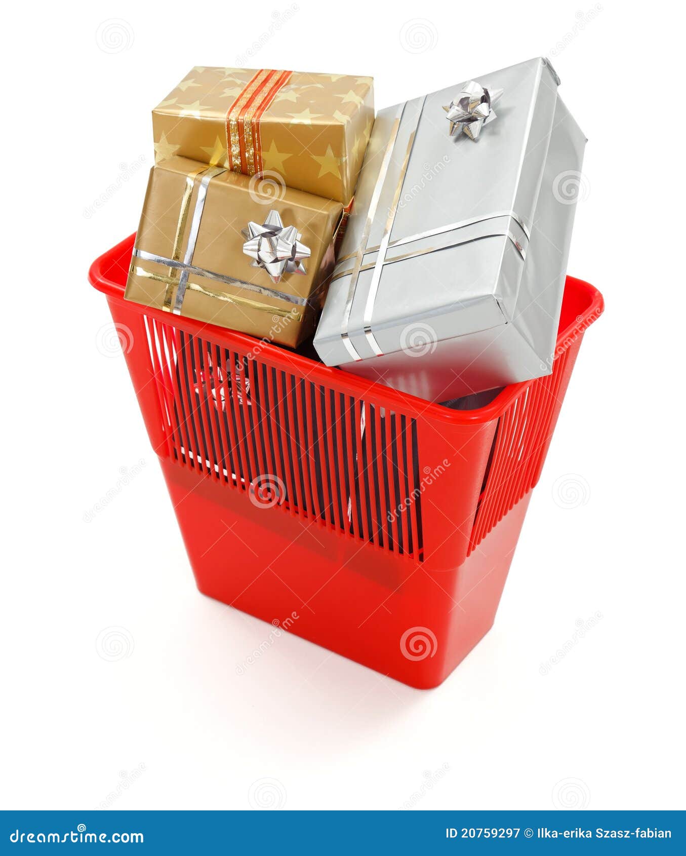Garbage Bin Full with Lots of Presents Stock Image - Image of recycle ...