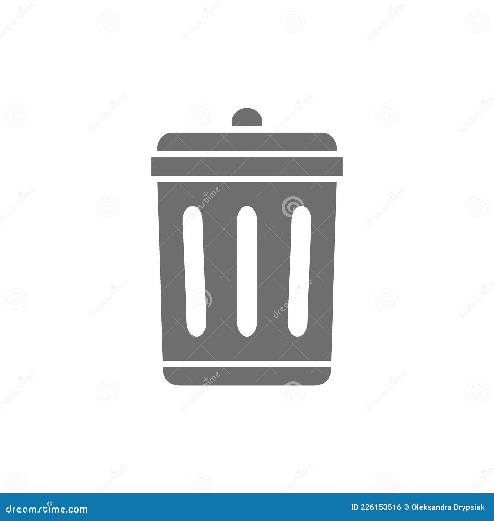 Garbage Bin Gray Icon. Isolated on White Background Stock Vector ...