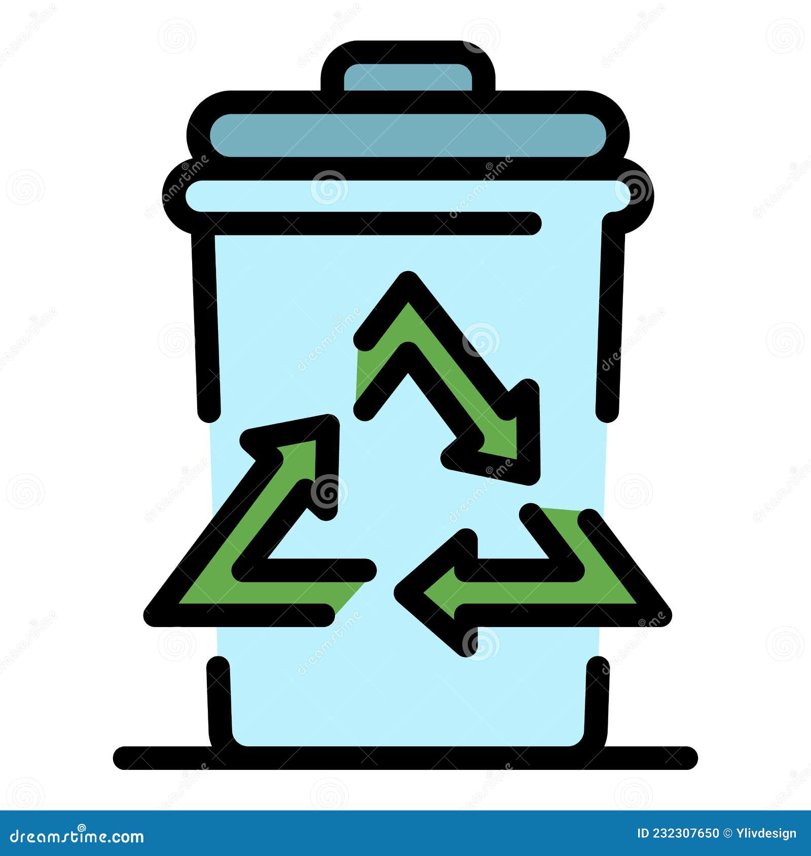 Garbage Bin Icon Color Outline Vector Stock Vector - Illustration of ...