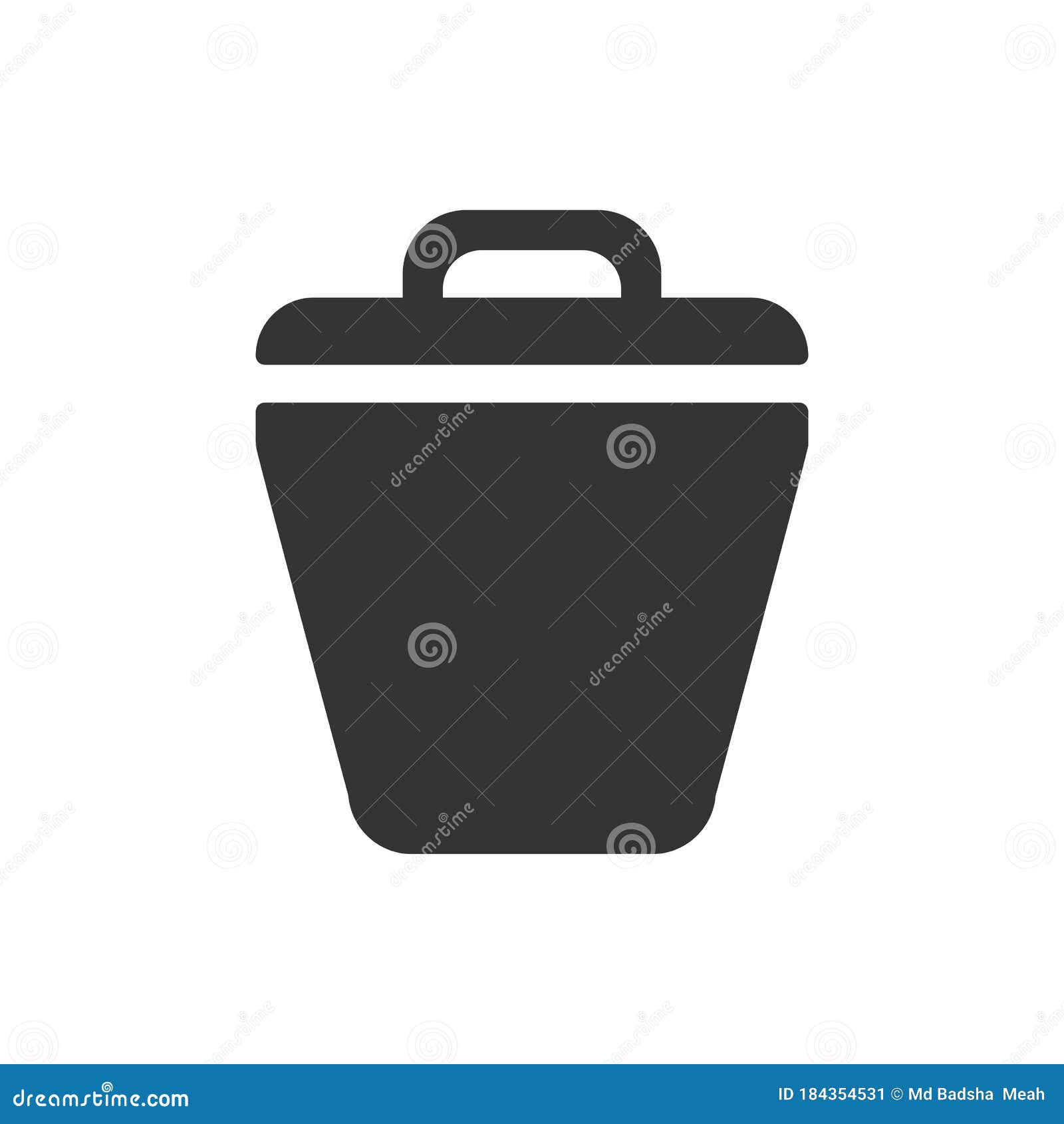 Garbage Bin Icon stock vector. Illustration of vector - 184354531