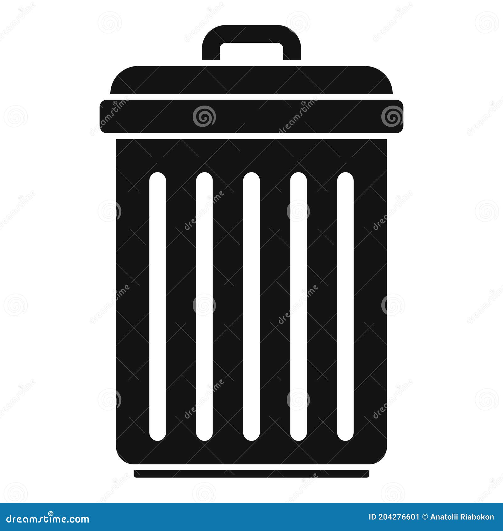 Garbage Bin Icon, Simple Style Stock Vector - Illustration of recycle ...