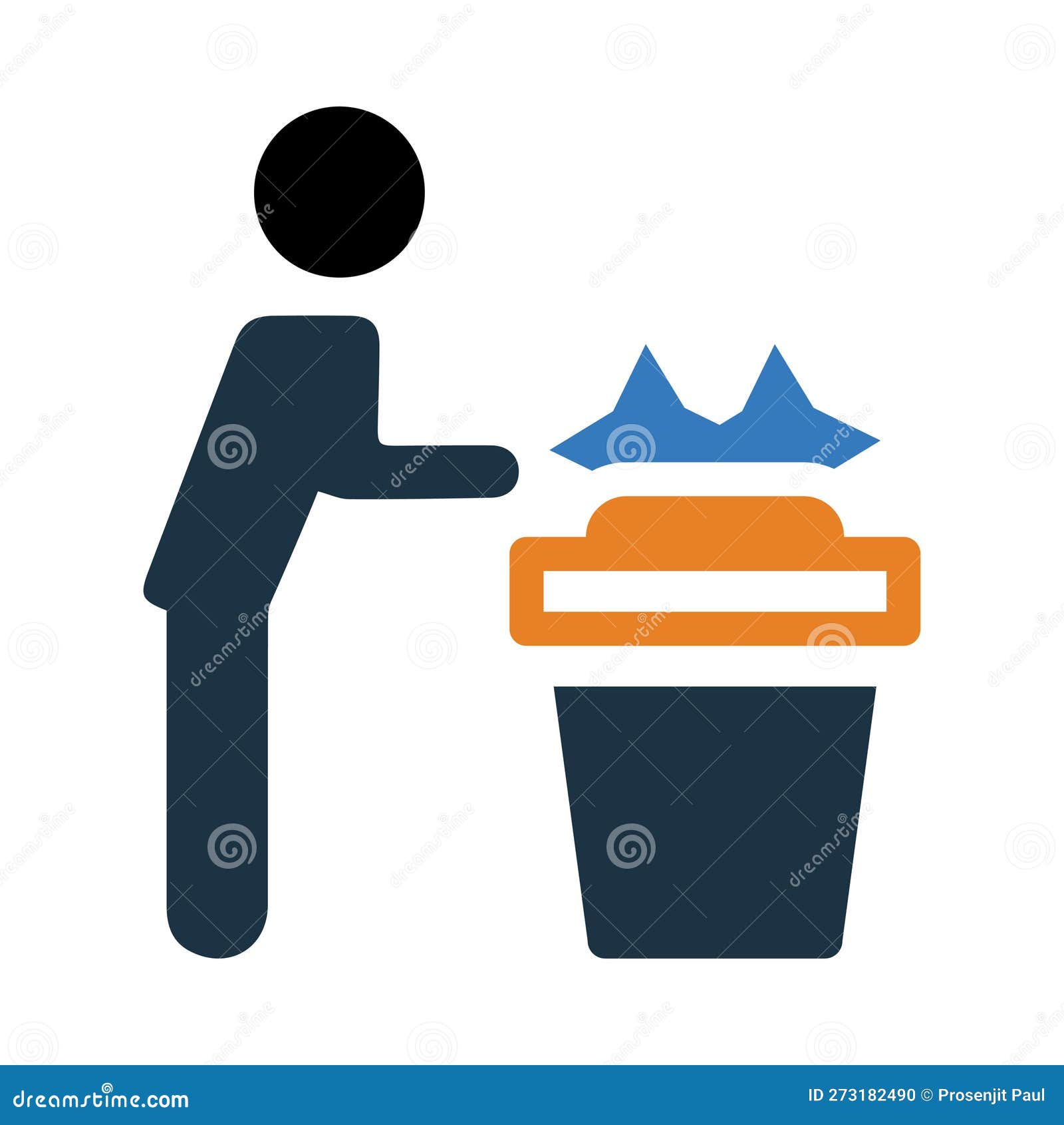 Garbage, Garbage Bin, Bin, Man, People, Garbage Throw in Bin Icon Stock ...