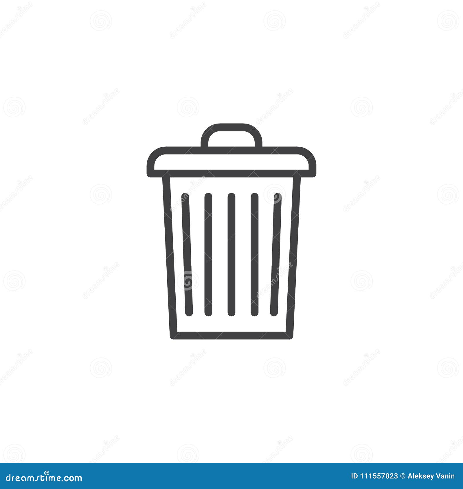 Garbage bin outline icon stock vector. Illustration of pictogram ...