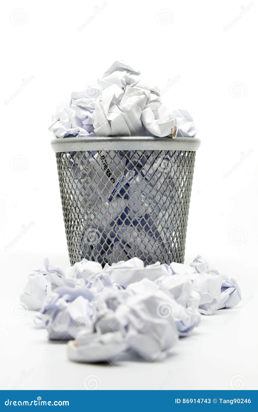 Garbage Bin with Paper Waste Stock Image - Image of isolated, ecology ...