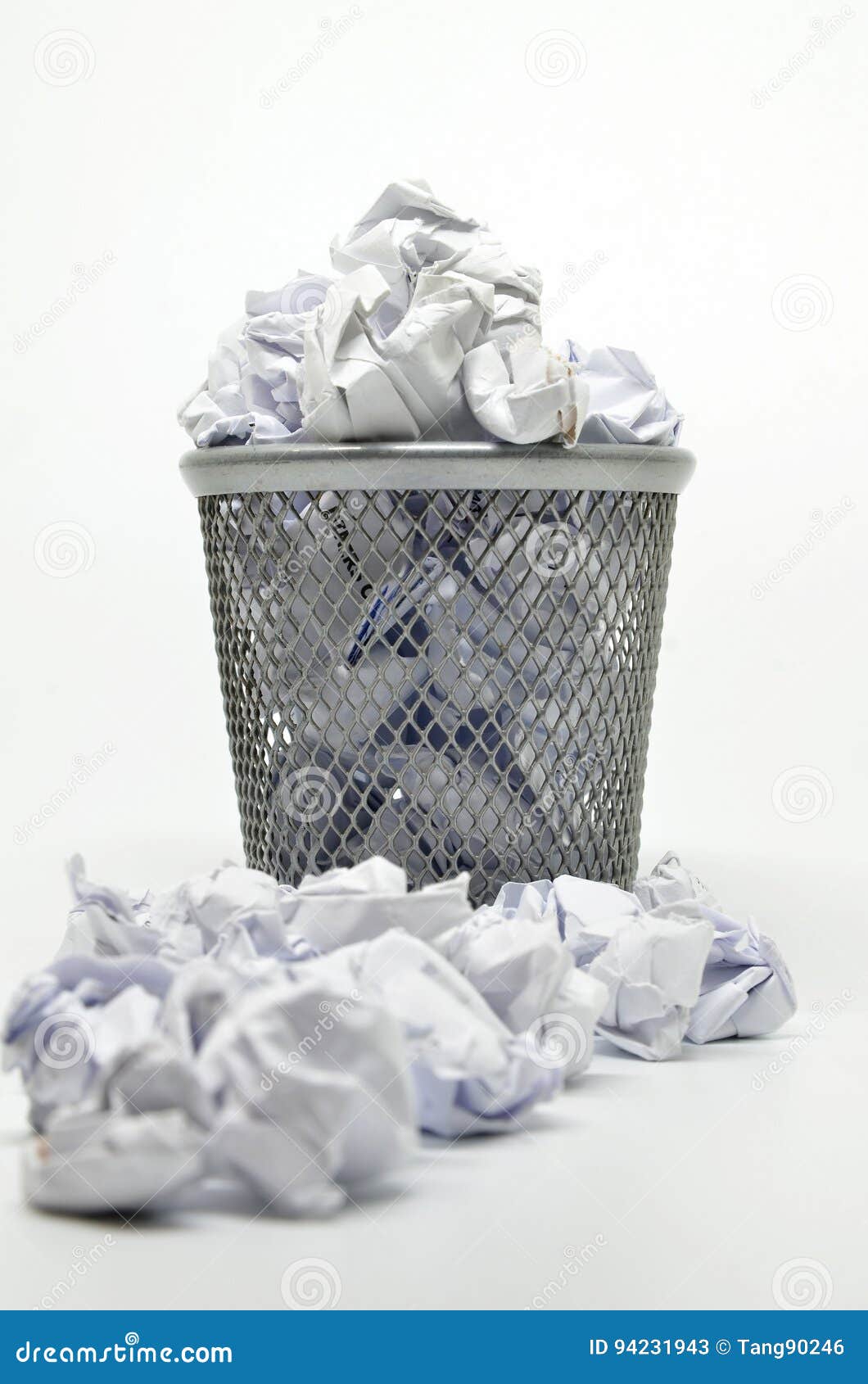 Garbage Bin with Paper Waste Stock Image - Image of concept, shred ...