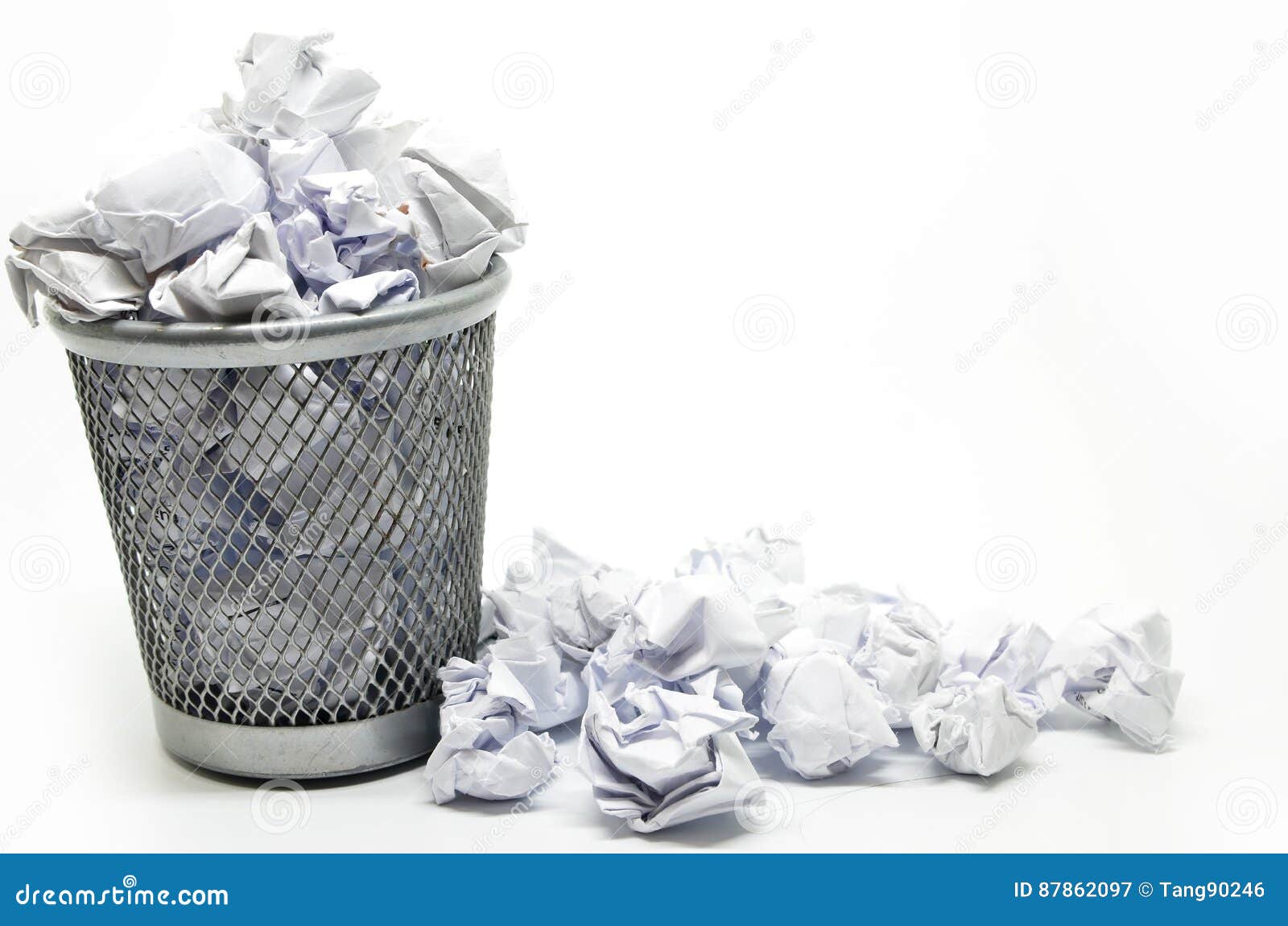 Garbage Bin with Paper Waste Stock Image - Image of stationary ...