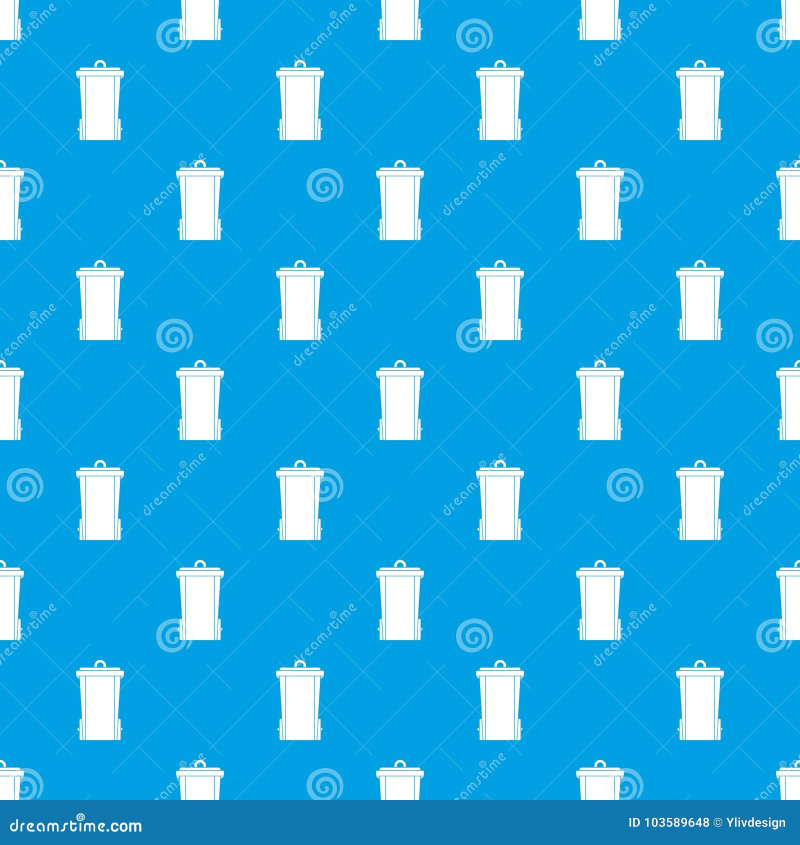 Garbage Bin Pattern Seamless Blue Stock Vector - Illustration of ...