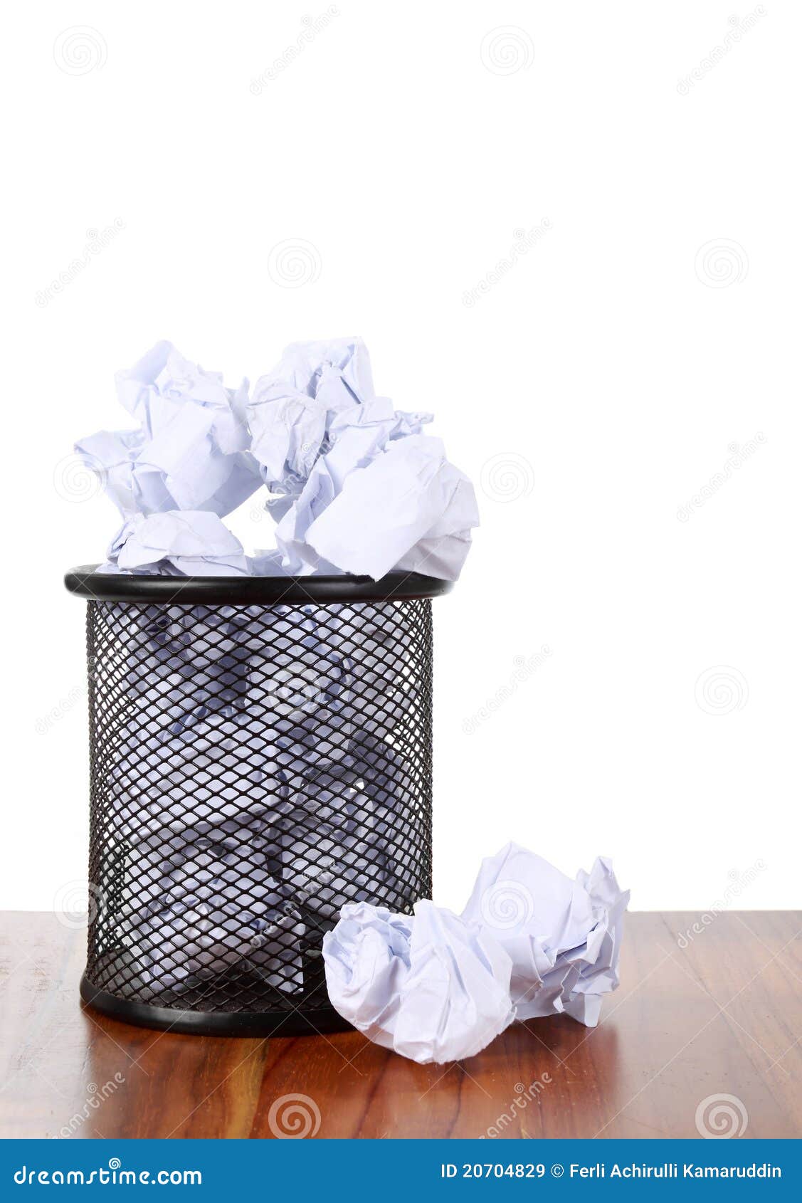 Garbage Bin with Waste Paper Stock Image - Image of white, used: 20704829