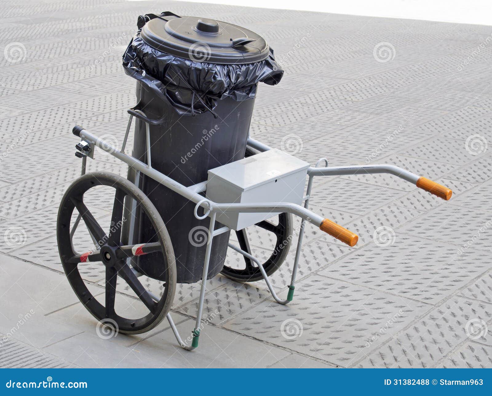 Garbage Bin on Wheels for Road Paving Clean Stock Photo - Image of ...