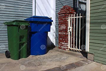 Garbage Bins for Different Types of Garbage at the Gate of a Private ...