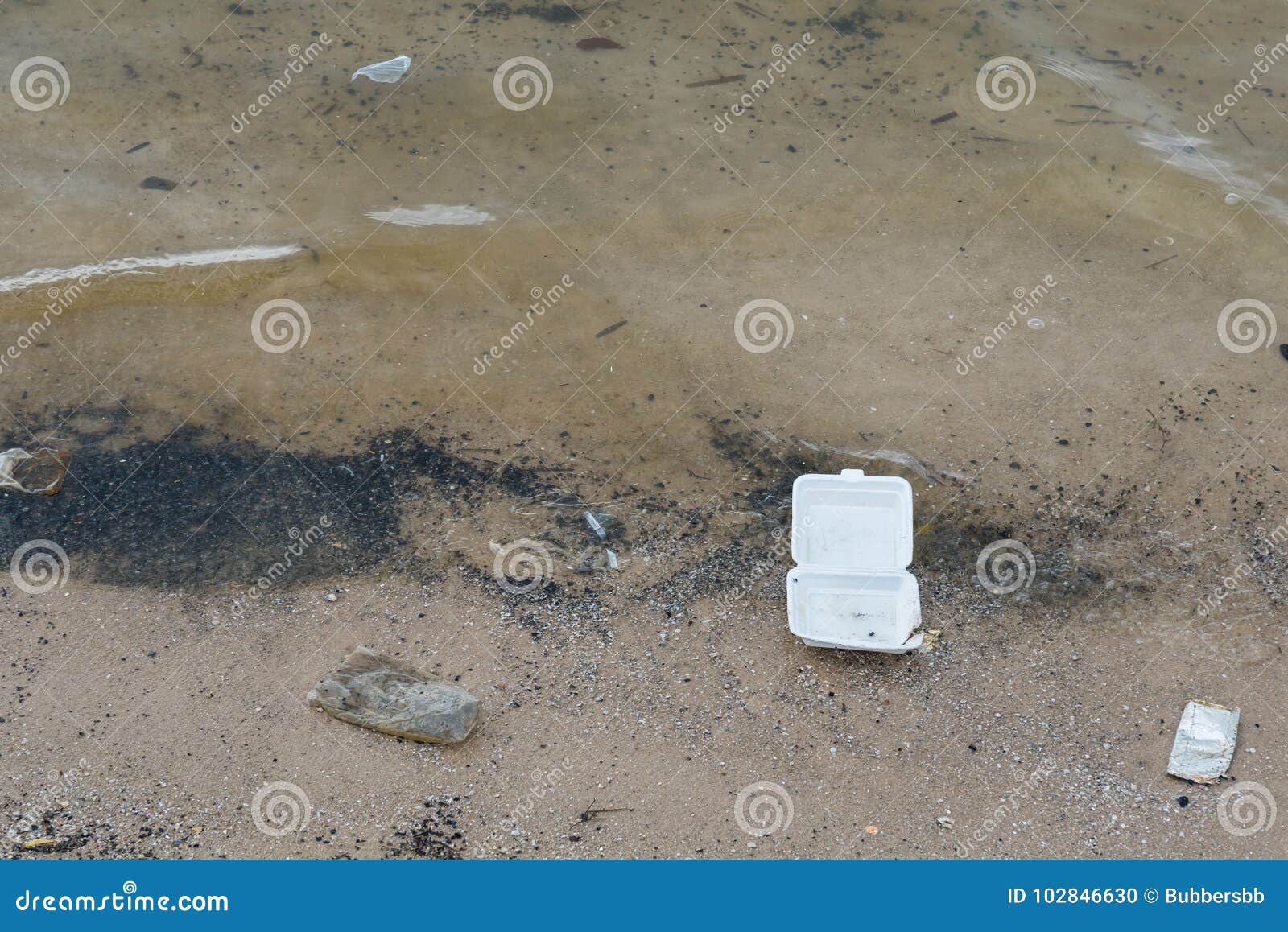 Garbage Box on the Beach , Pollution on the Sand Beach Concept.Thailand ...