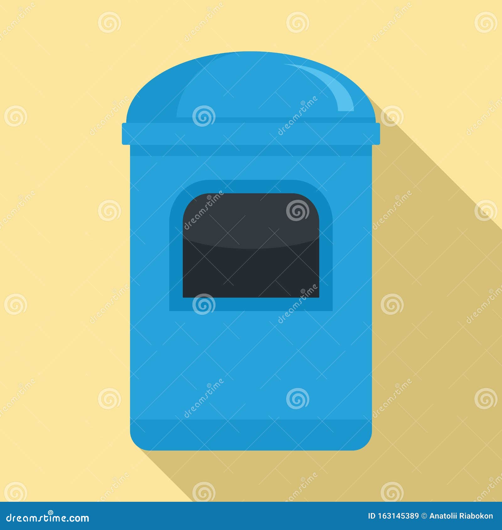 Garbage Box Icon, Flat Style Stock Vector - Illustration of garbage ...