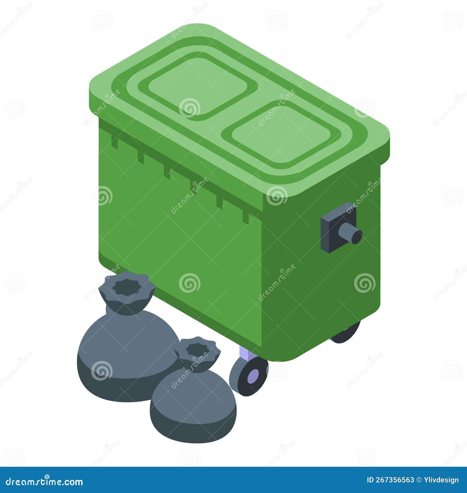 Garbage Box Icon Isometric Vector. Trash Bin Stock Vector ...