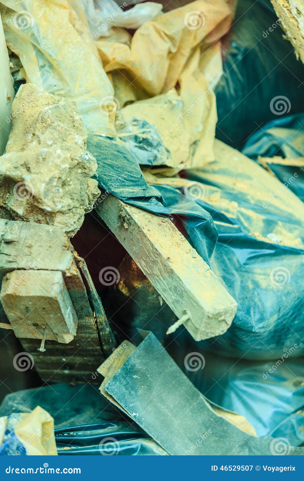 Garbage Bricks and Material from Demolished House Stock Image - Image ...
