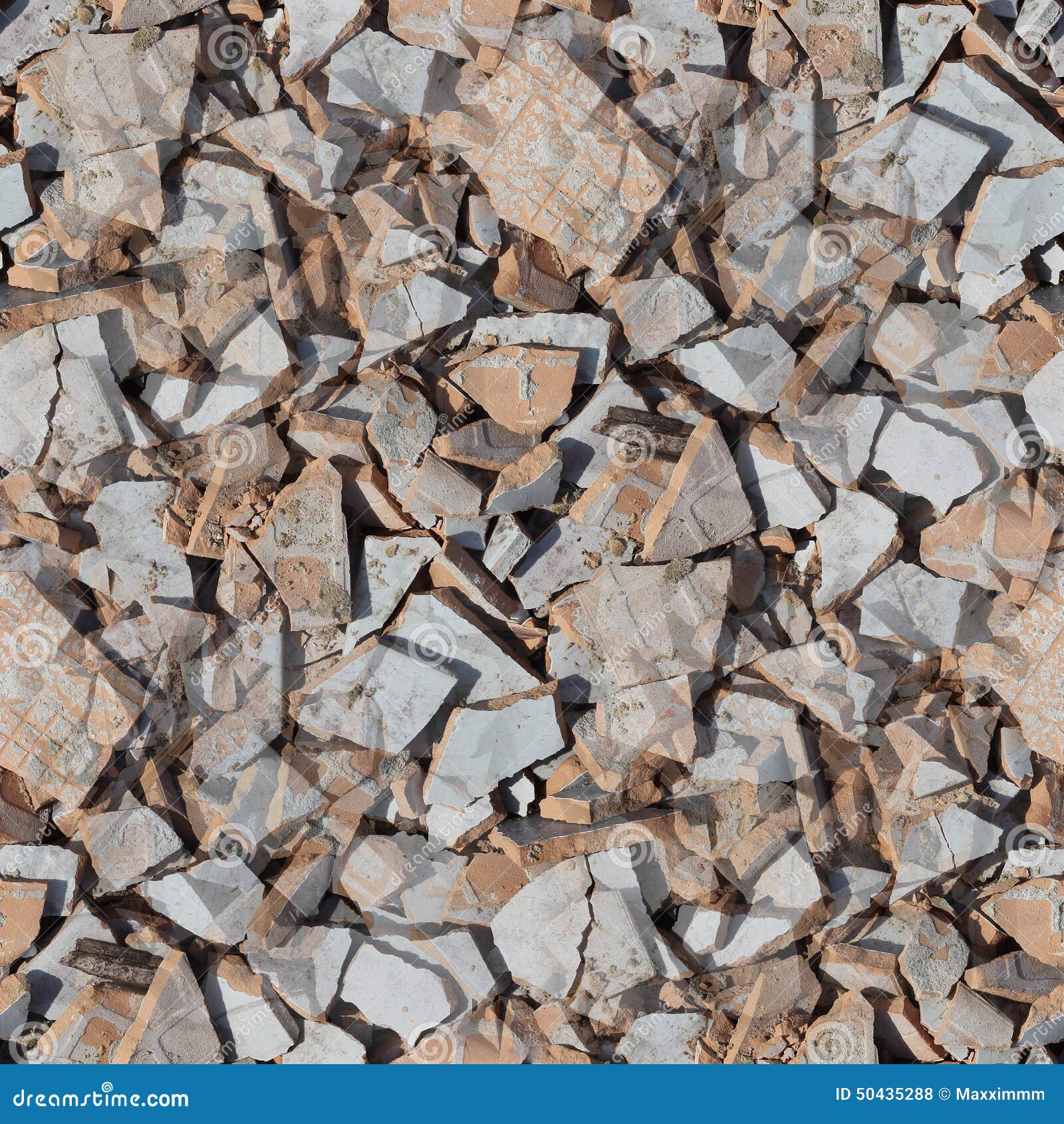 Garbage Broken Tiles Seamless Background Texture Stock Photo - Image of ...