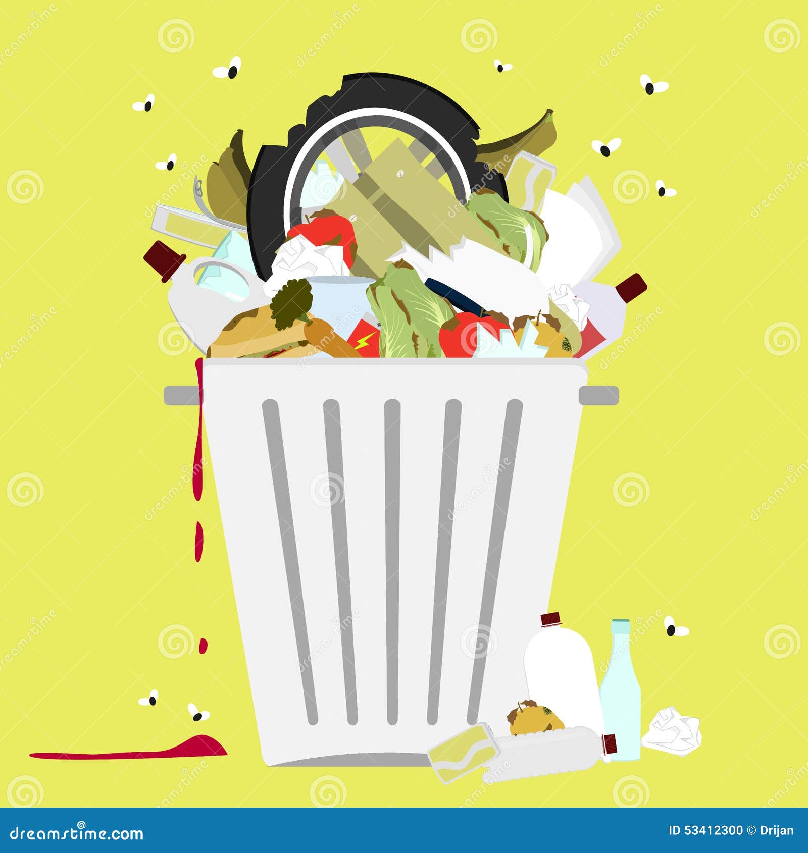 Garbage can full of trash stock vector. Image of illustration - 53412300 Garbage can full of trash stock vector. Image of illustration - 53412300