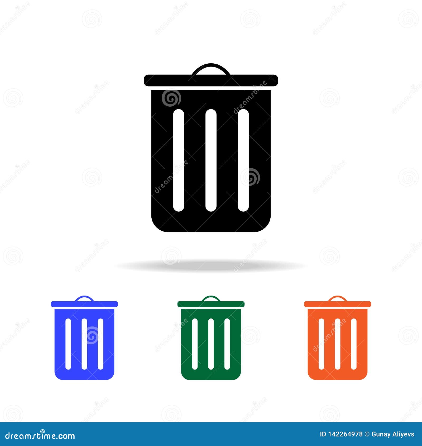Garbage Can Icon. Elements of Simple Web Icon in Multi Color. Premium ...