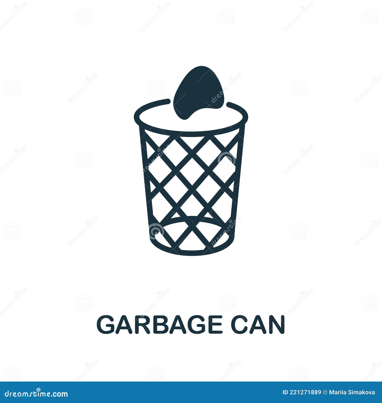Garbage Can Icon. Monochrome Simple Element from Housekeeping ...