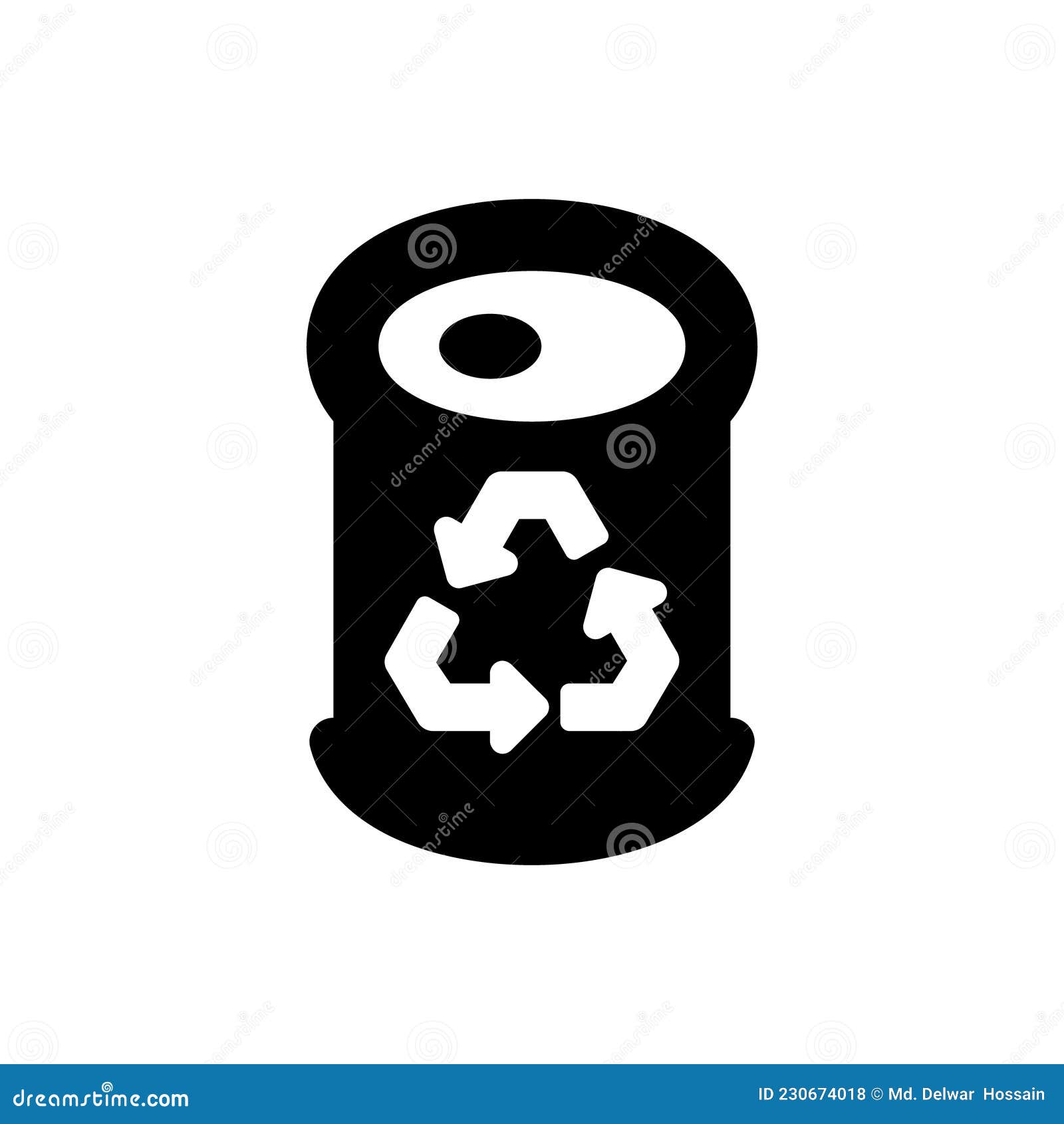 Garbage Can icon stock vector. Illustration of recycled - 230674018
