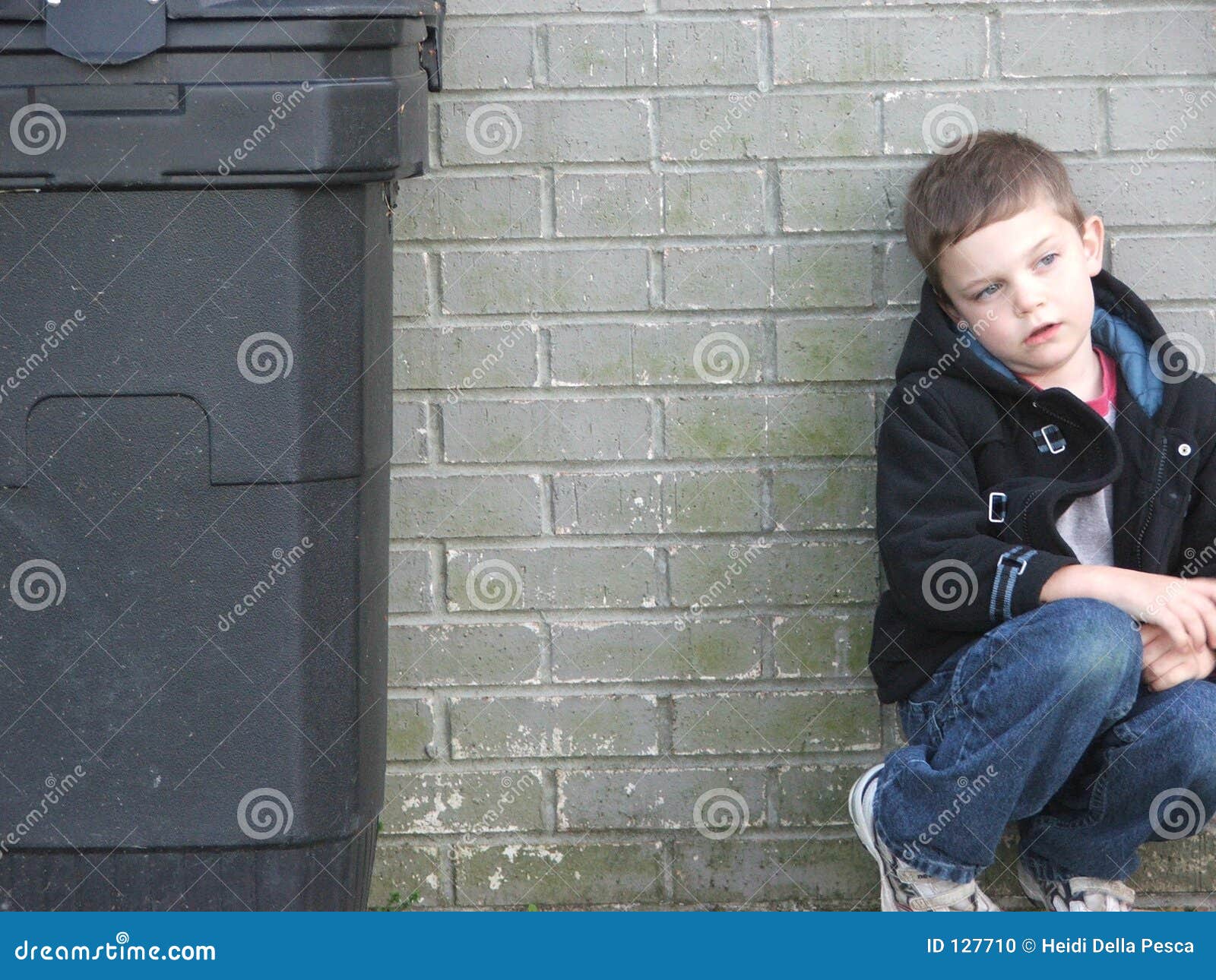 Garbage Can Kid stock photo. Image of alone, depressed - 127710