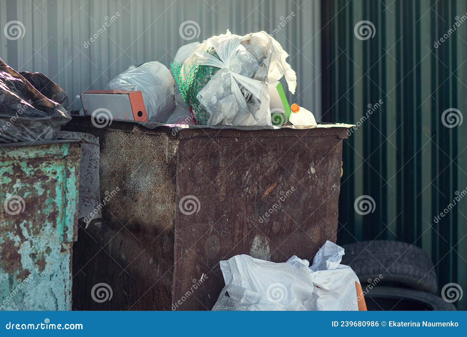 Garbage Can Littered with Garbage, the Concept of Environmental ...