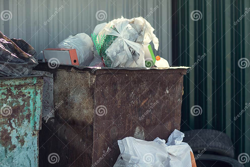 Garbage Can Littered with Garbage, the Concept of Environmental ...