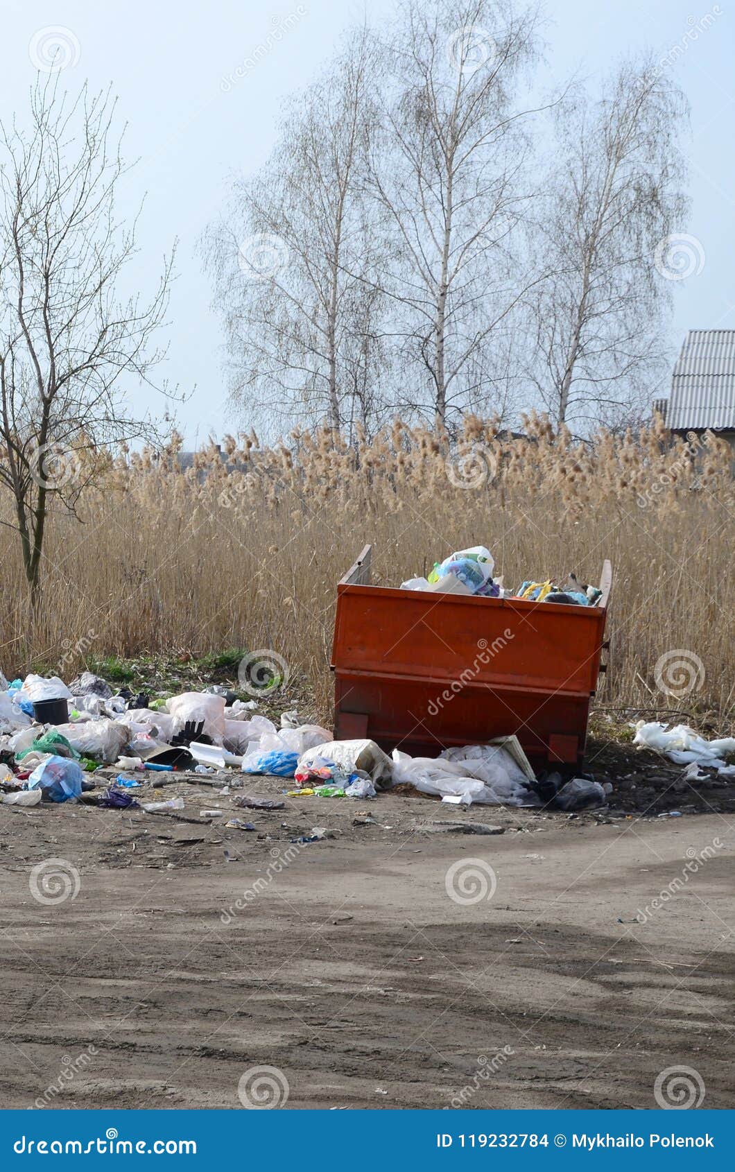 The Garbage Can is Packed with Garbage and Waste. Untimely Remov Stock ...
