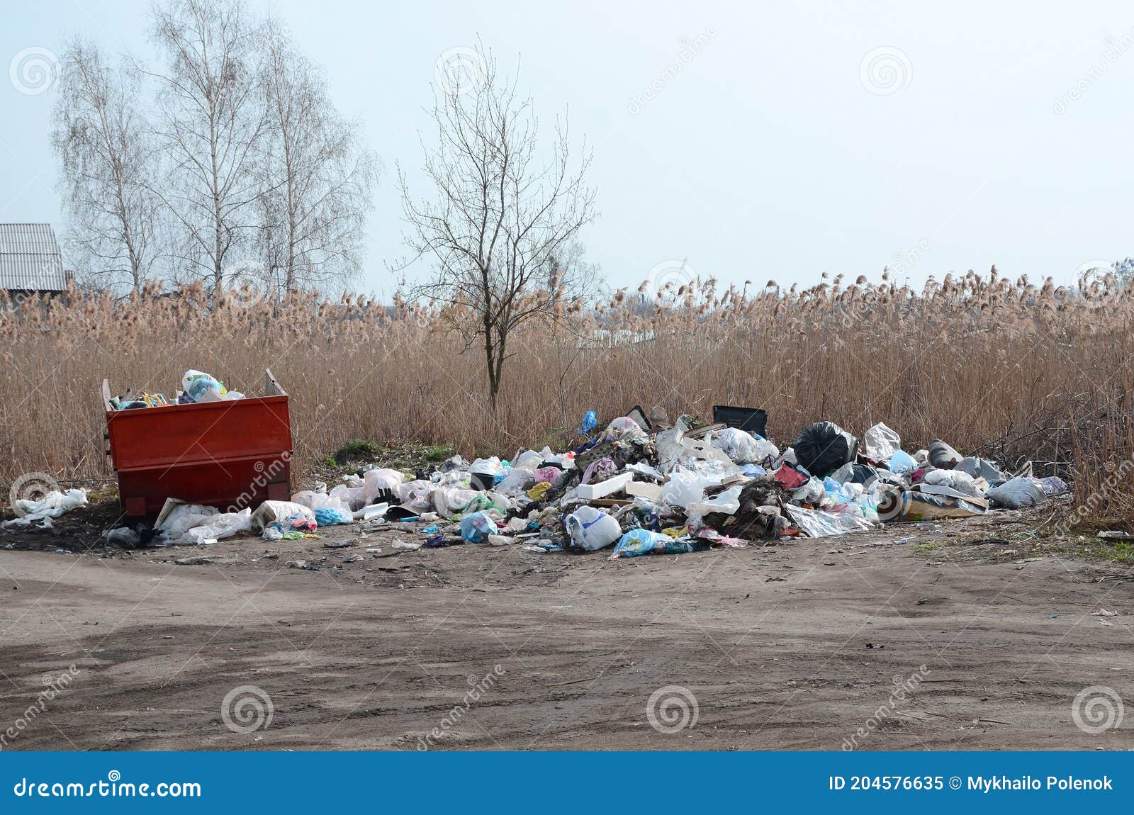 Garbage Can is Packed with Garbage and Waste. Untimely Removal of ...