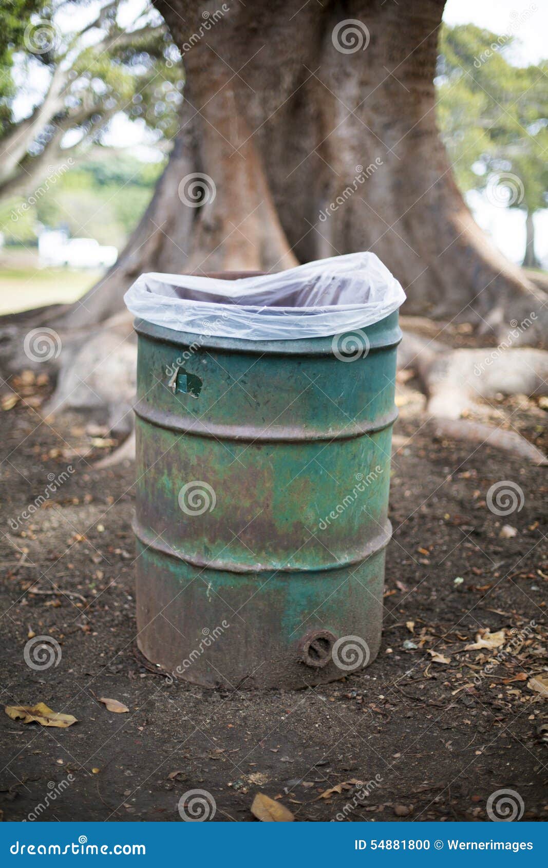 Garbage can in park stock photo. Image of junk, rust - 54881800