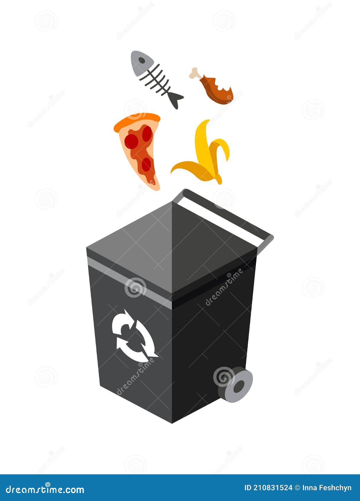 Colored Separation Recycling Bins For Organic, Paper, Plastic, Glass ...