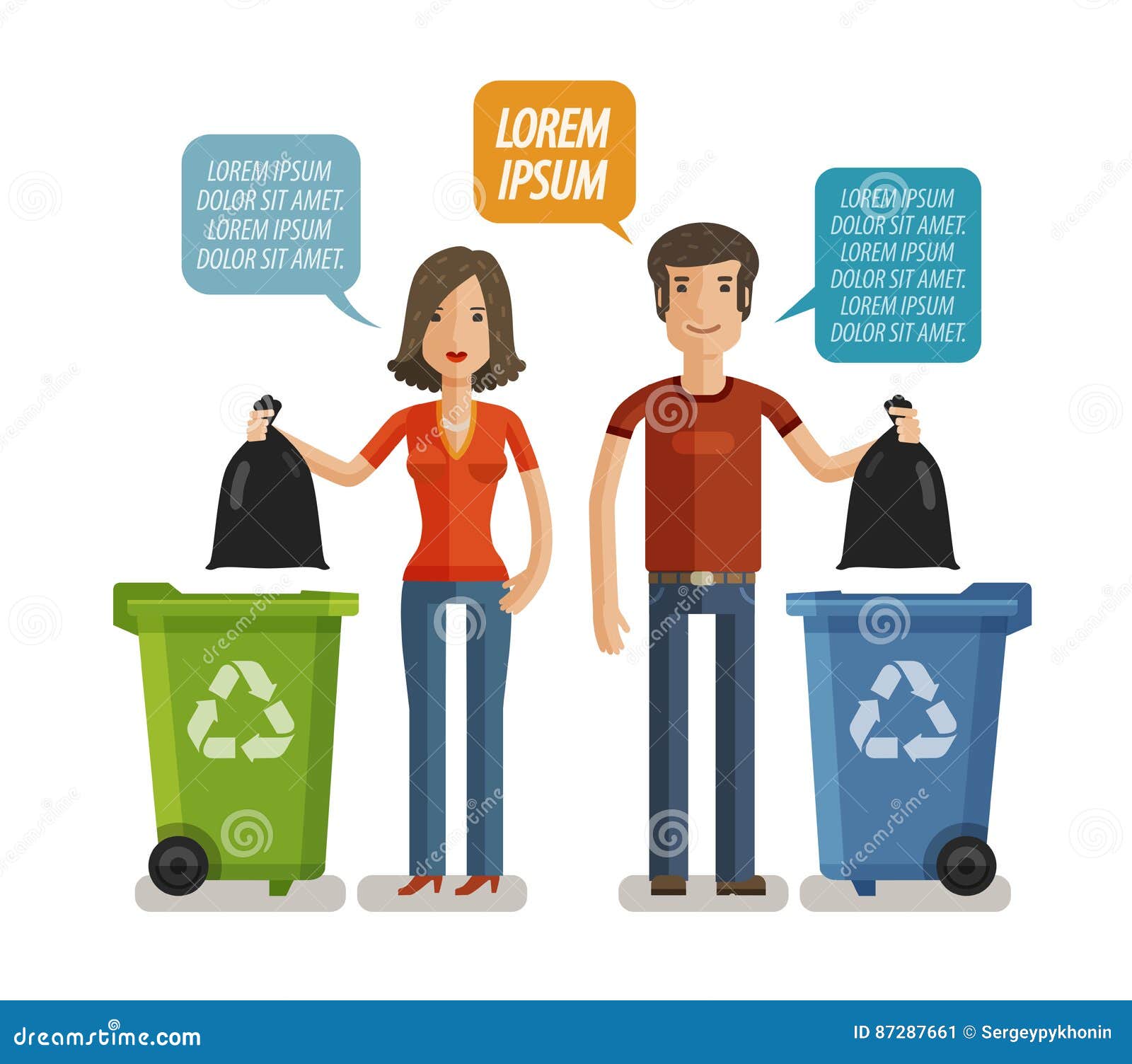 Garbage Can, Waste Bin, Trash Container, Dumpster Infographic. Keep ...